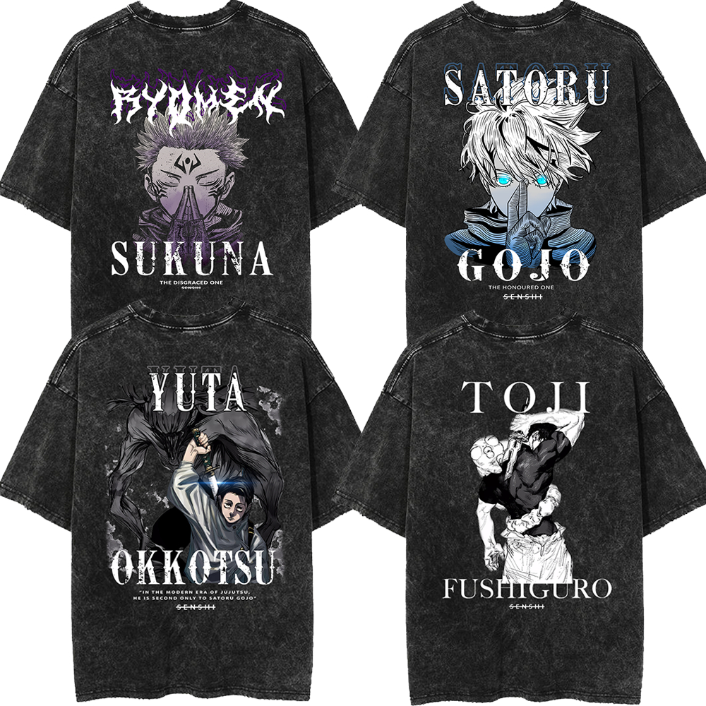 [SENSHI] ANIME JUJUTSU KAISEN JJK VINTAGE | OVERSIZED | HEAVYWEIGHT ...
