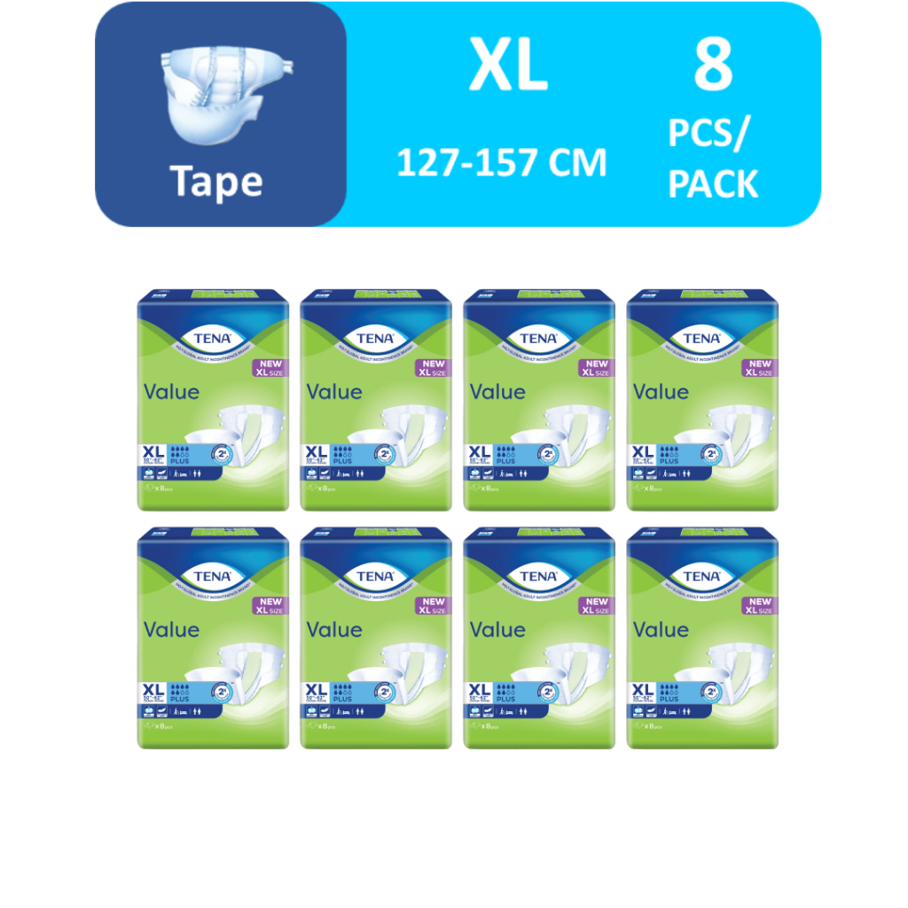 TENA Unisex Value/Proslip/Proskin Adult Unisex Diapers M/L/XL | Shopee Singapore