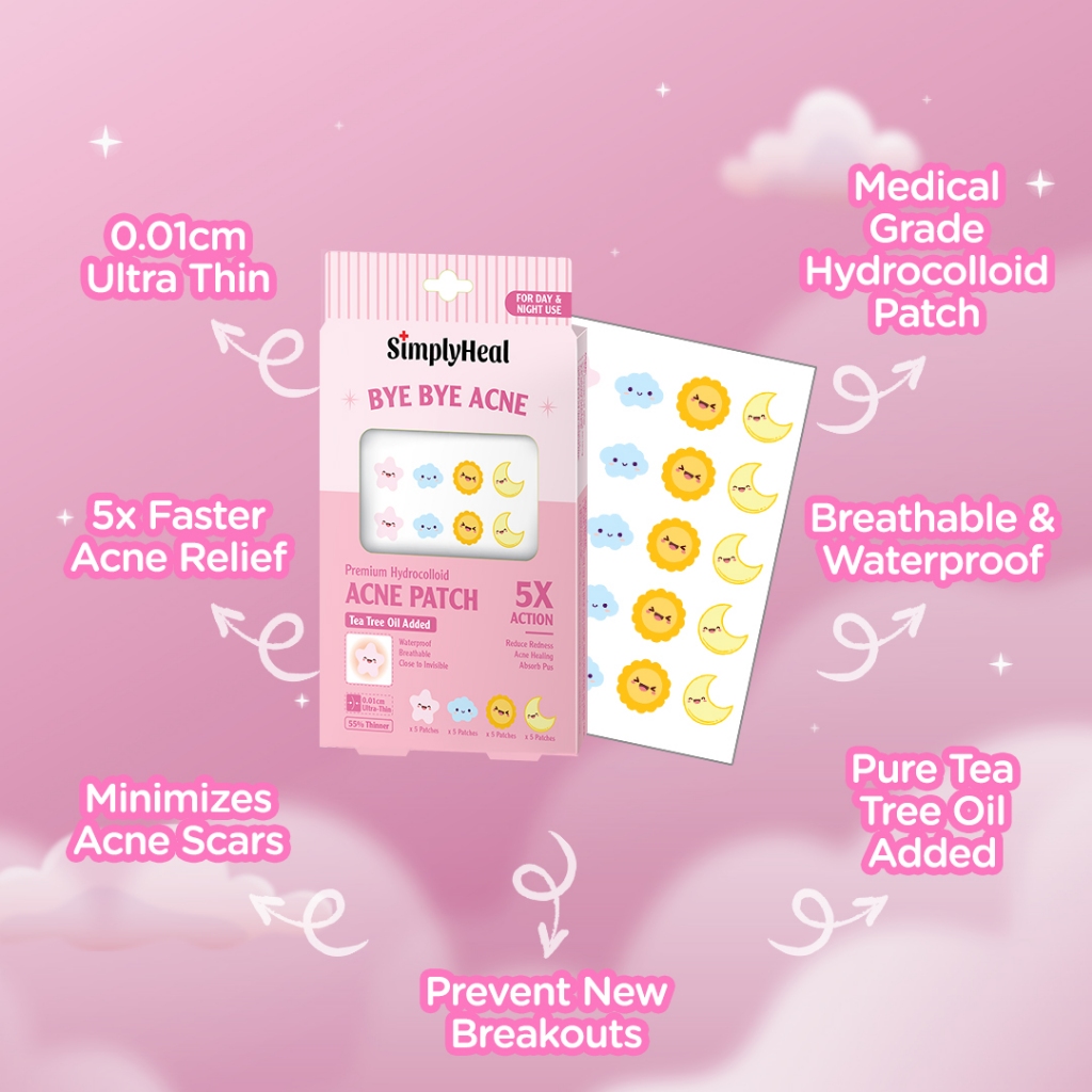SimplyHeal Day & Night Premium Hydrocolloid Acne Patch (12s/16s/17s/18s/20s/22s/24s/36s/40s ...