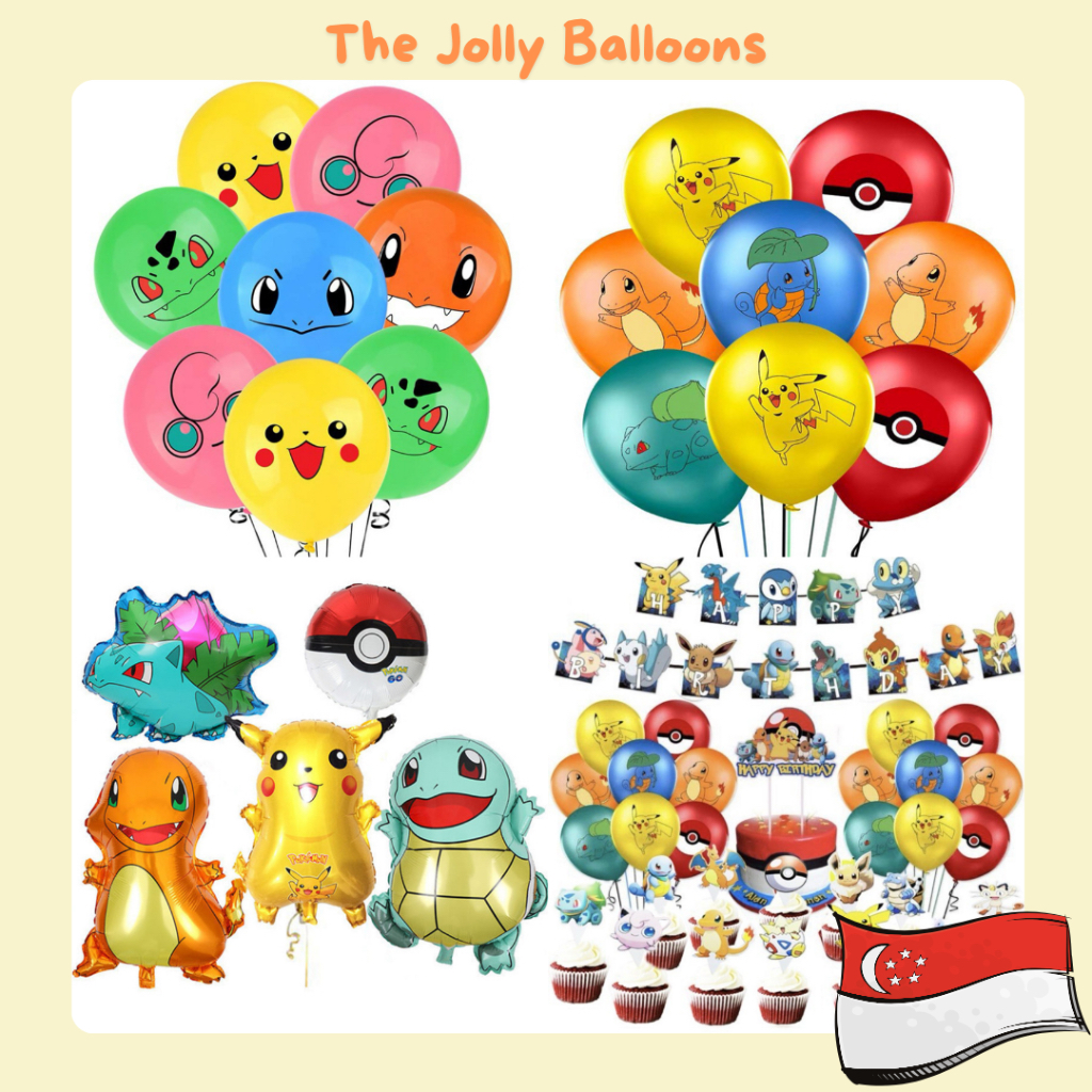 [SG STOCK 🇸🇬] Pokemon Theme Balloons Set / Pikachu/ Charmander ...