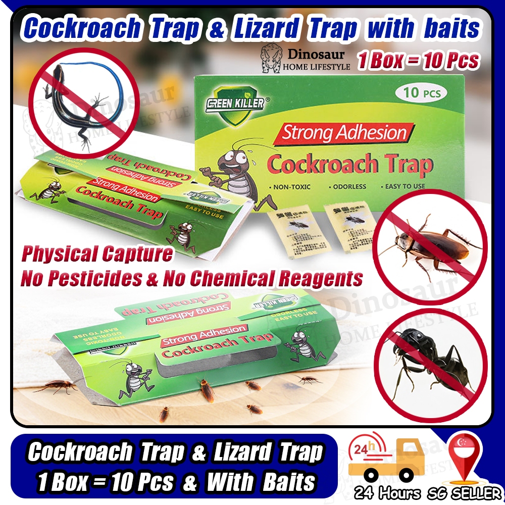 🇸🇬 ReadyStock - 【1 Box = 10Pcs】Lizard Trap & Cockroach Trap with baits ...