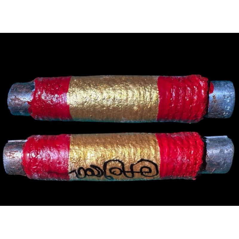 Thai Lanna Amulet Hand Written Yants Red Takrut Takrud Maha Ra Ruay ...