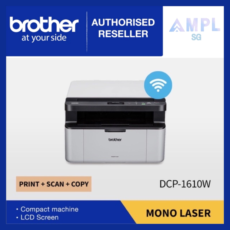 Brother DCP-1610W Multi-function Monochrome Laser Printer-Print,Scan ...