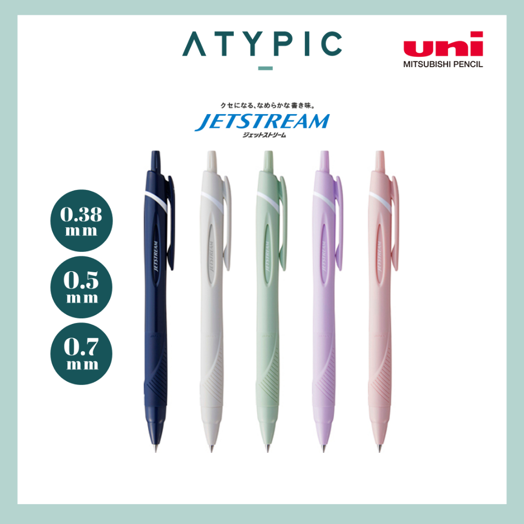 Uni Jetstream Standard Ballpoint Pen Soft Colours - Black Ink (0.38mm ...