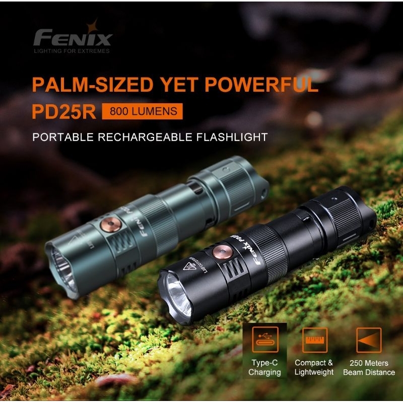 Fenix PD25R Compact USB-C Rechargeable Flashlight | Shopee Singapore
