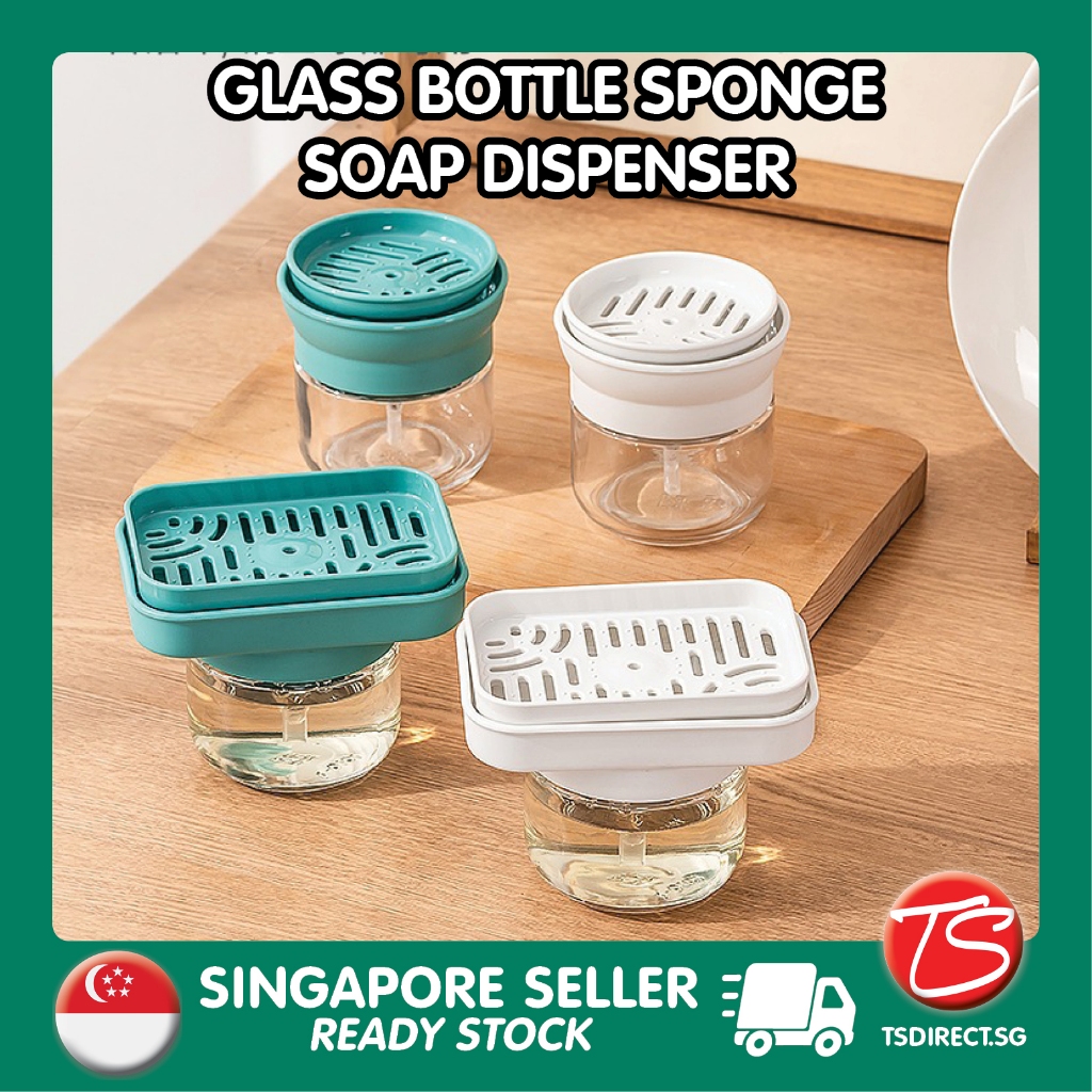 [ SG STOCK ] Dish Washing Liquid Dispenser with Sponge Holder | Quick ...