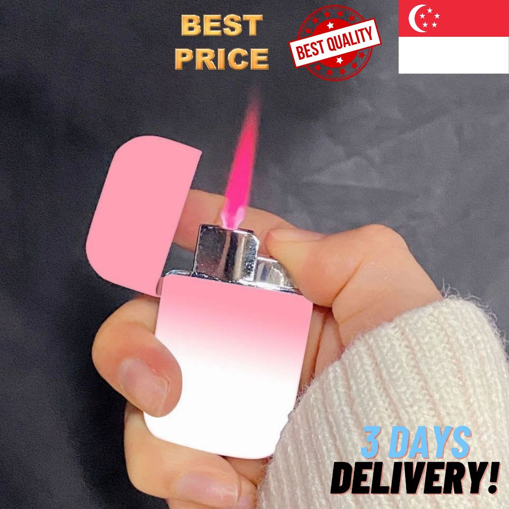 [LOCAL SELLER] Candy Fade Colour Red Flame Windproof Lighter / Small ...