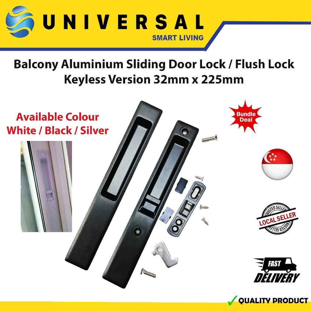 [SG SHOP SELLER] Balcony Aluminium Sliding Door Lock Keyless Version ...