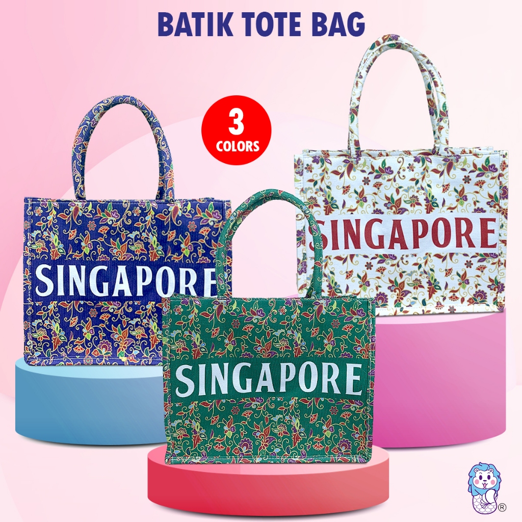 [SG READY STOCK] Straw Batik Tote Bag*Singapore Souvenir | Shopee Singapore
