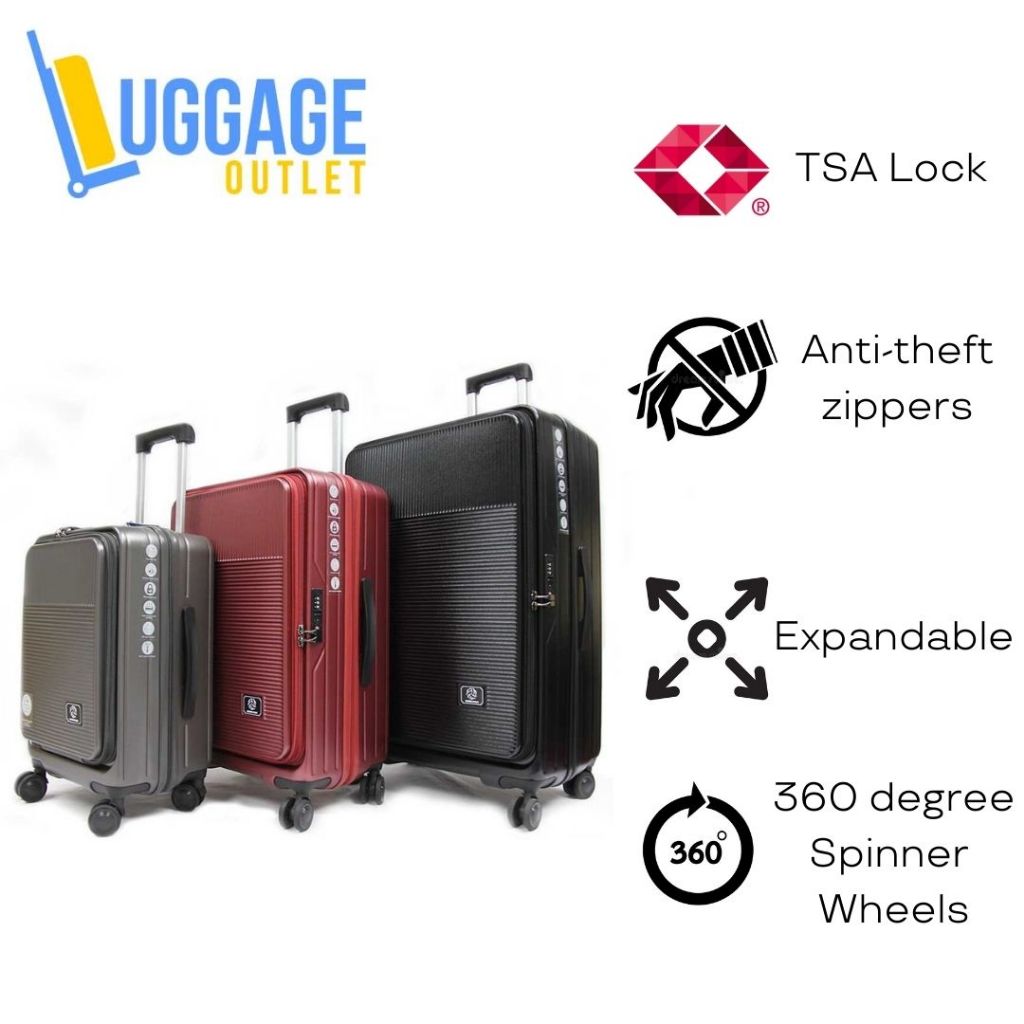 Cabriolet Polycarbonate Expandable Anti-theft Luggage with Recessed TSA ...