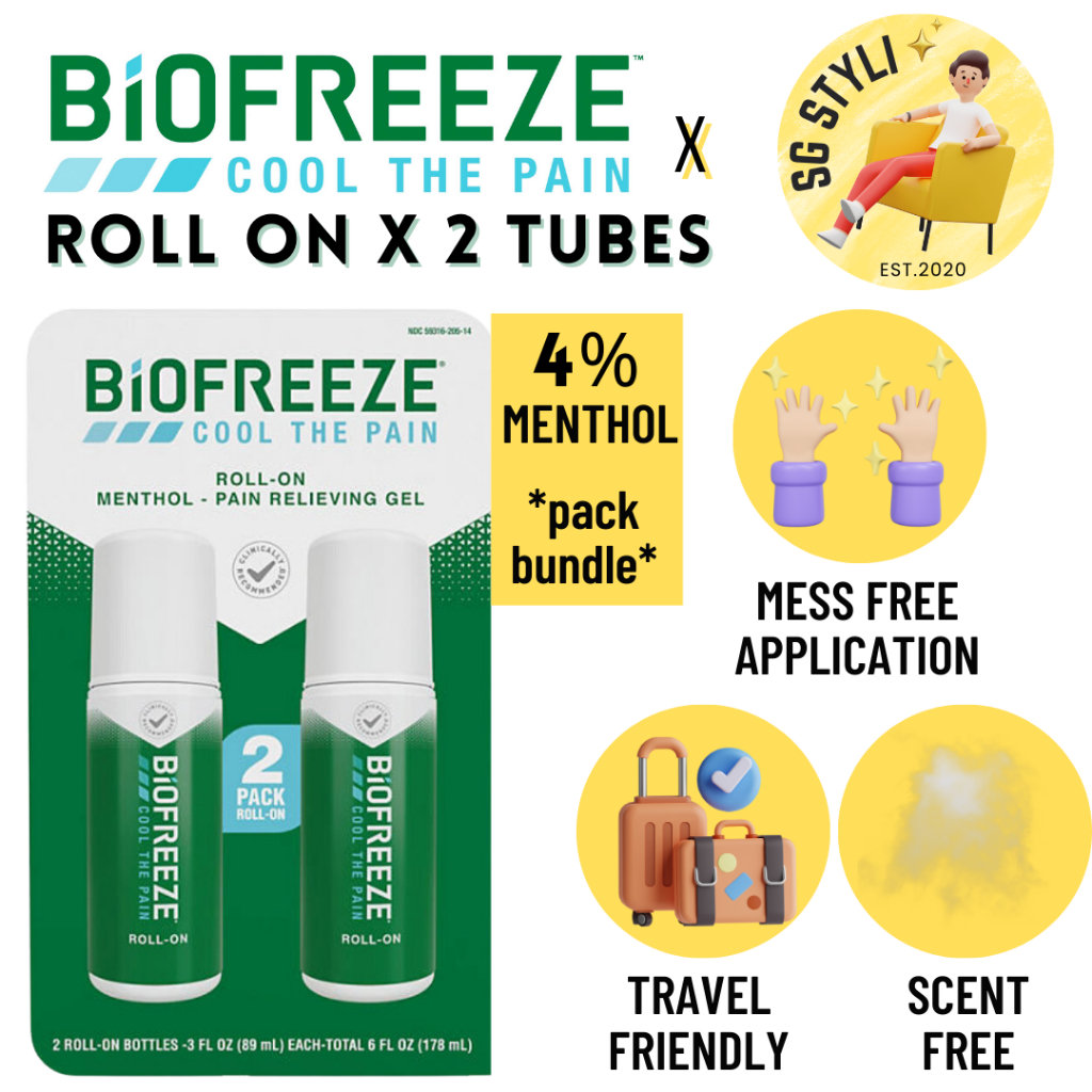 💯Biofreeze Professional Pain Relief Roll-on 89ml Menthol Topical Pain Reliever Fast*2 Days ...