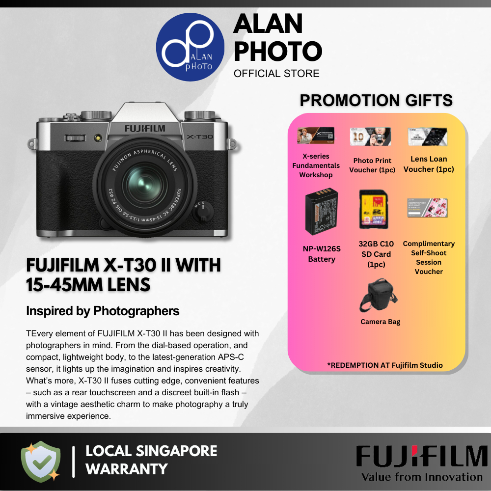 FUJIFILM X-T30 II XT30 II Mirrorless Digital Camera Body & With 15-45mm kit & 18-55mm Kit ...