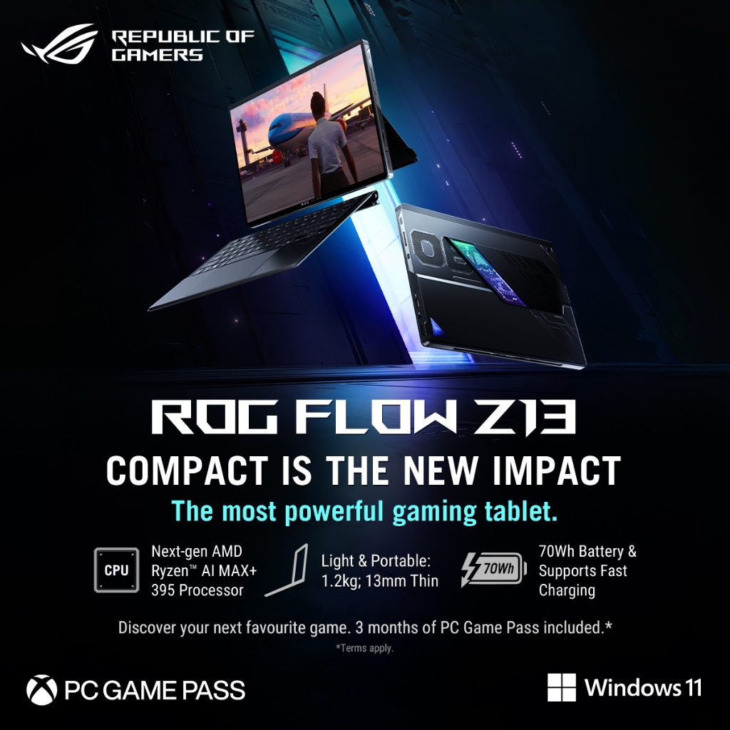 2025 NEW ROG Flow Z13 GZ302EA-RU029W 13.4" Laptop (AMD Ryzen™ AI MAX+ ...