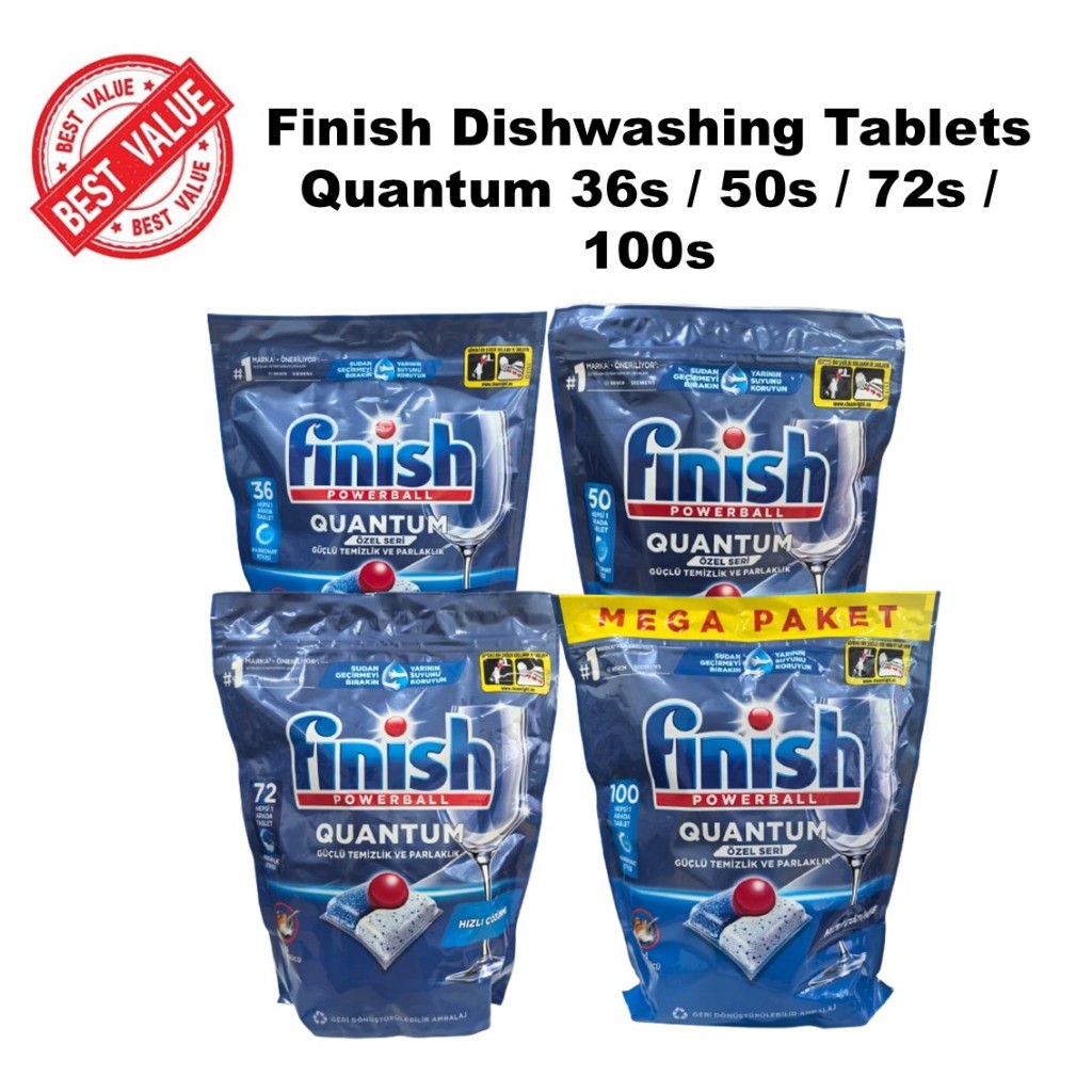 FINISH Diswashing Tablets Quantum / Available in 36s / 50s / 72s / 100s ...