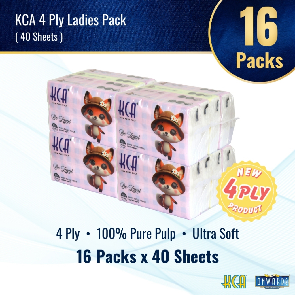 KCA 4 PLY Facial Tissue (16 Packs x 40 Sheets) | Shopee Singapore