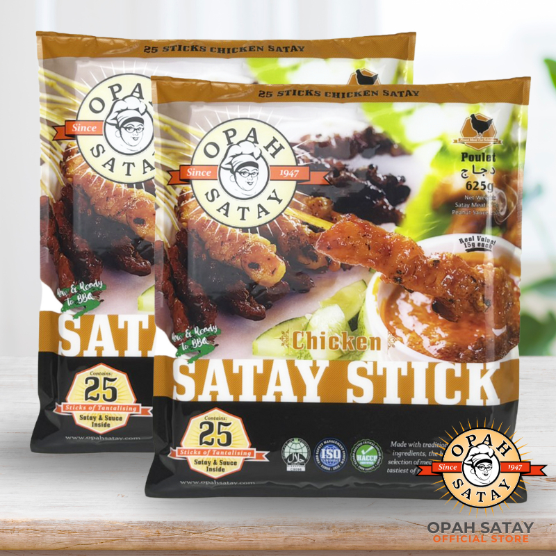 Opah Satay Raw Chicken Satay (50 sticks) + Peanut Sauce (500gm) Halal ...