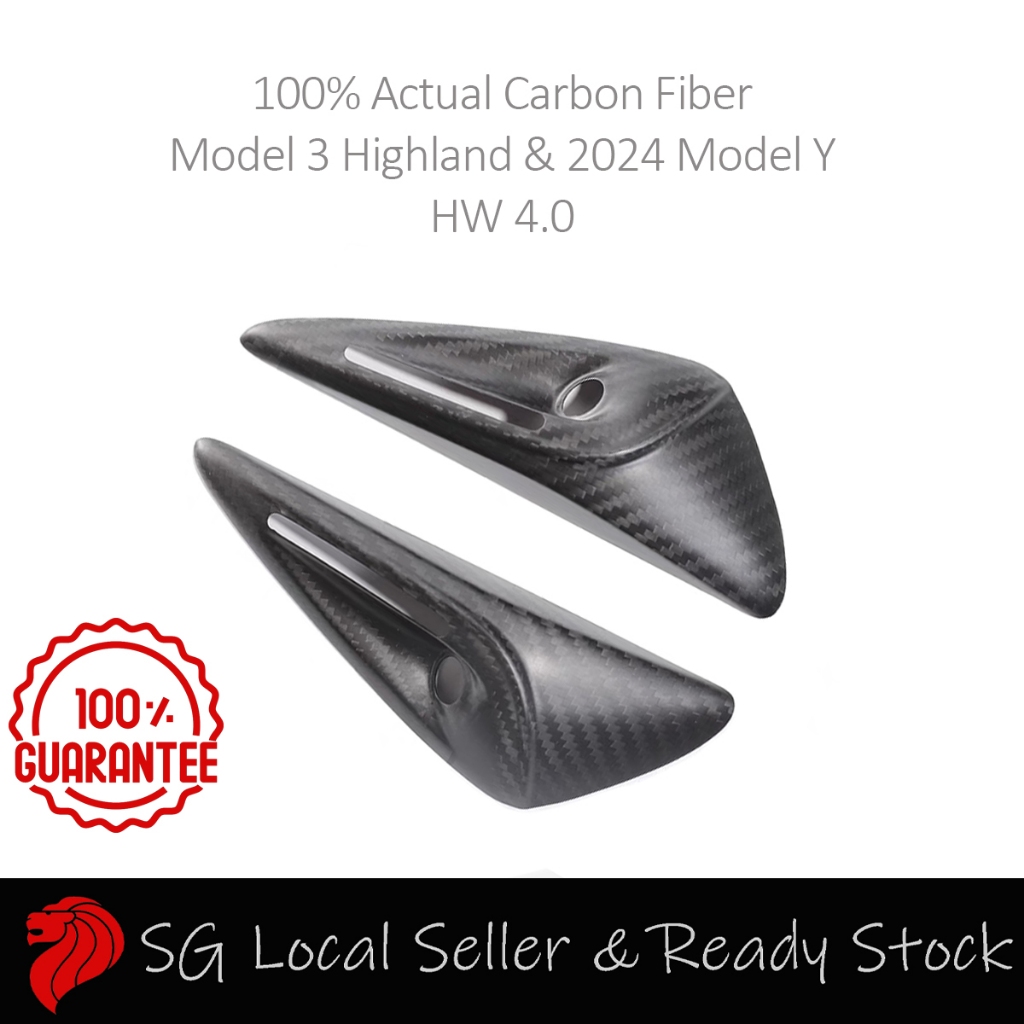 Tesla Model 3/Y Genuine Matte Carbon Fiber Side Camera Covers - Please ...