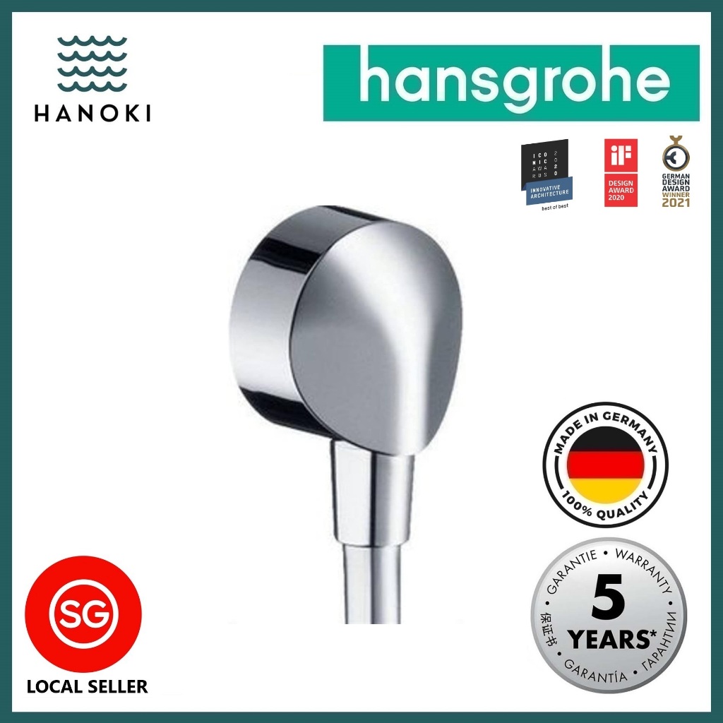 hansgrohe FixFit E Wall outlet without non-return valve (Chrome ...