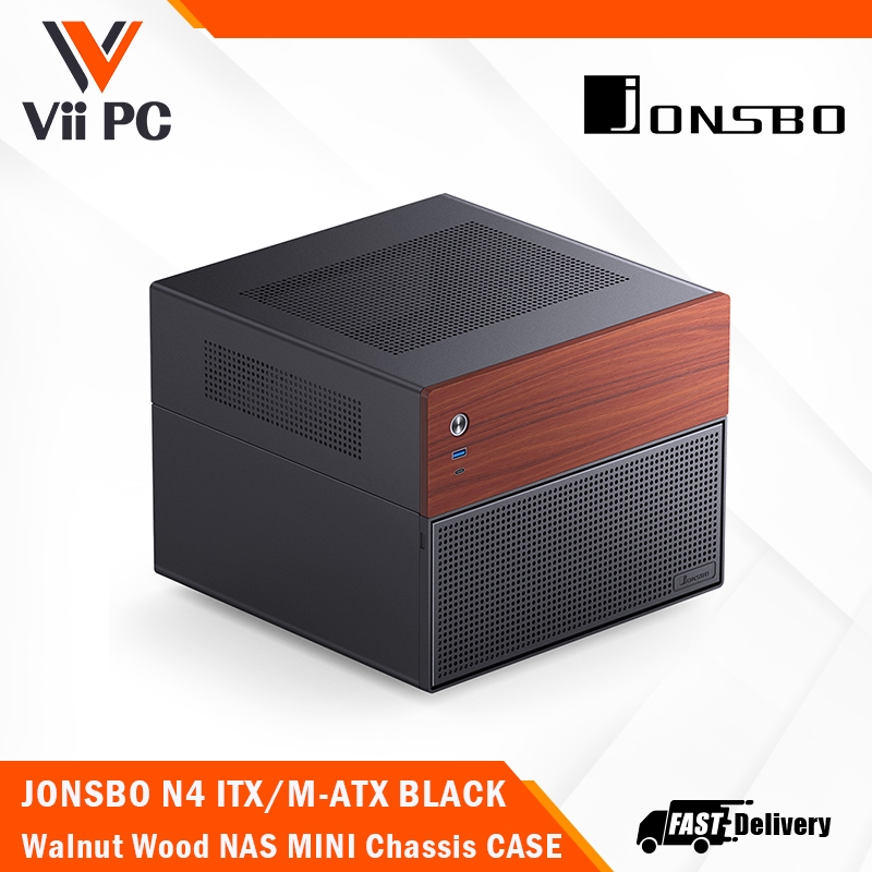 JONSBO N4 BLACK Wood NAS MINI Chassis CASE - MATX MB support, 2.5"SSD*2 ...