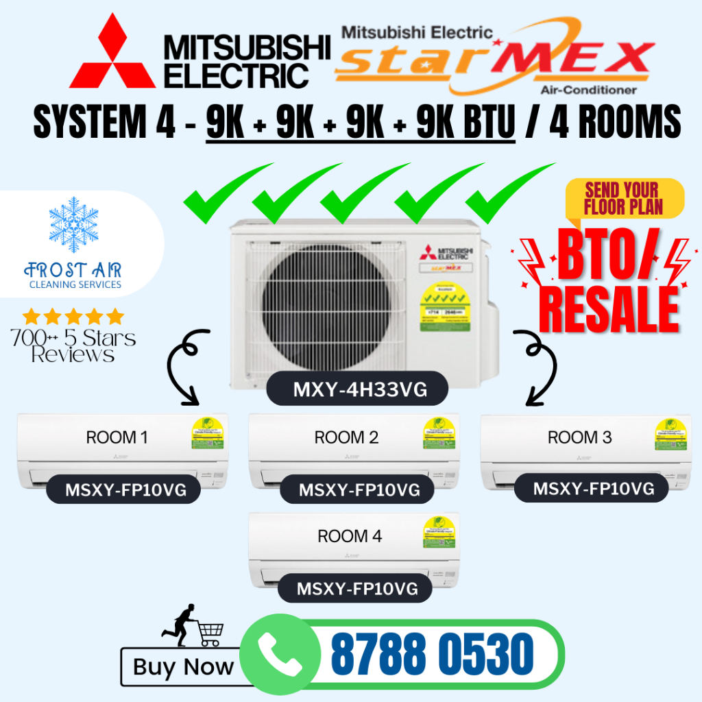Mitsubishi Starmex R32 System 4 Aircon (5 Ticks) | Shopee Singapore