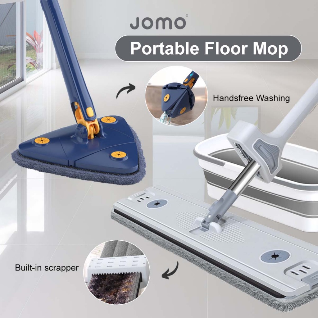 Hands Free Flat Floor Mop Wet & Dry Mop Lazy Magic Mop 45cm Triangle ...