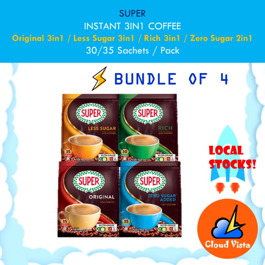[Bundle of 4] SUPER Instant 3in1 Coffee | Shopee Singapore