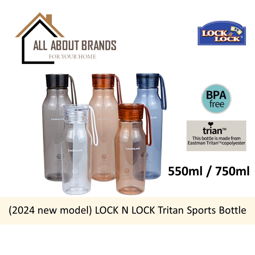 Lock N Lock Eco Tritan BPA Free Sports Water Bottle | 350ml / 550ml / 750ml High Transparency ...