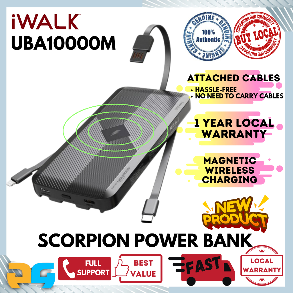 iWalk Scorpion Air Mag 10000Mah Magnetic Wireless Powerbank Built in PD ...