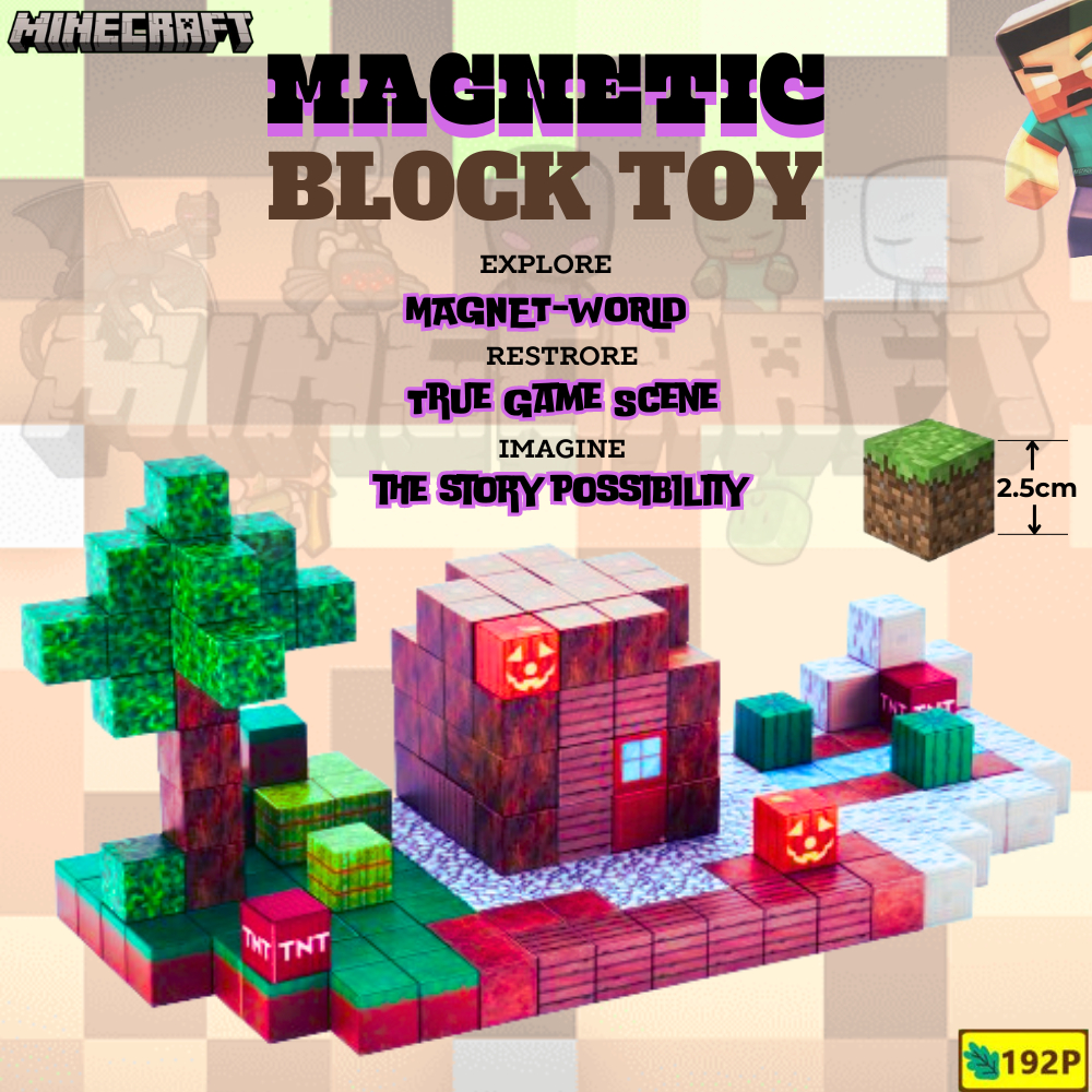 2.5cm Minecraft Magnetic Blocks - STEM Building Toys for Kids, Creative ...