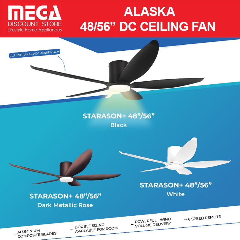ALASKA STARASON 48/56-INCH DC CEILING FAN WITH LIGHT | Shopee Singapore