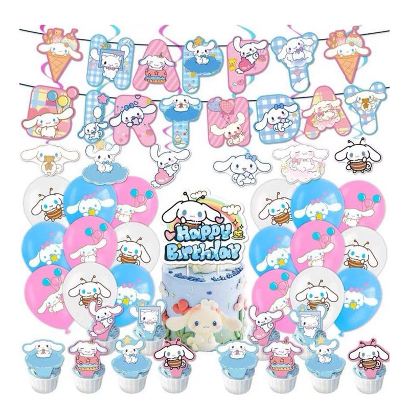 [Ready Stock]Sanrio Cinnamoroll themed Happy Birthday Party decorations ...