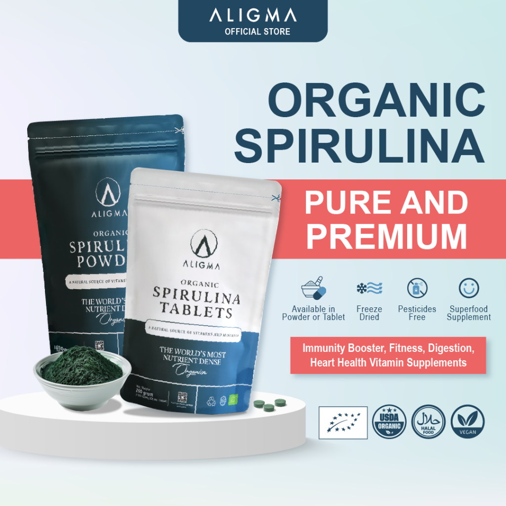 Aligma Pure and Premium Organic Spirulina | Multivitamin, Immunity ...