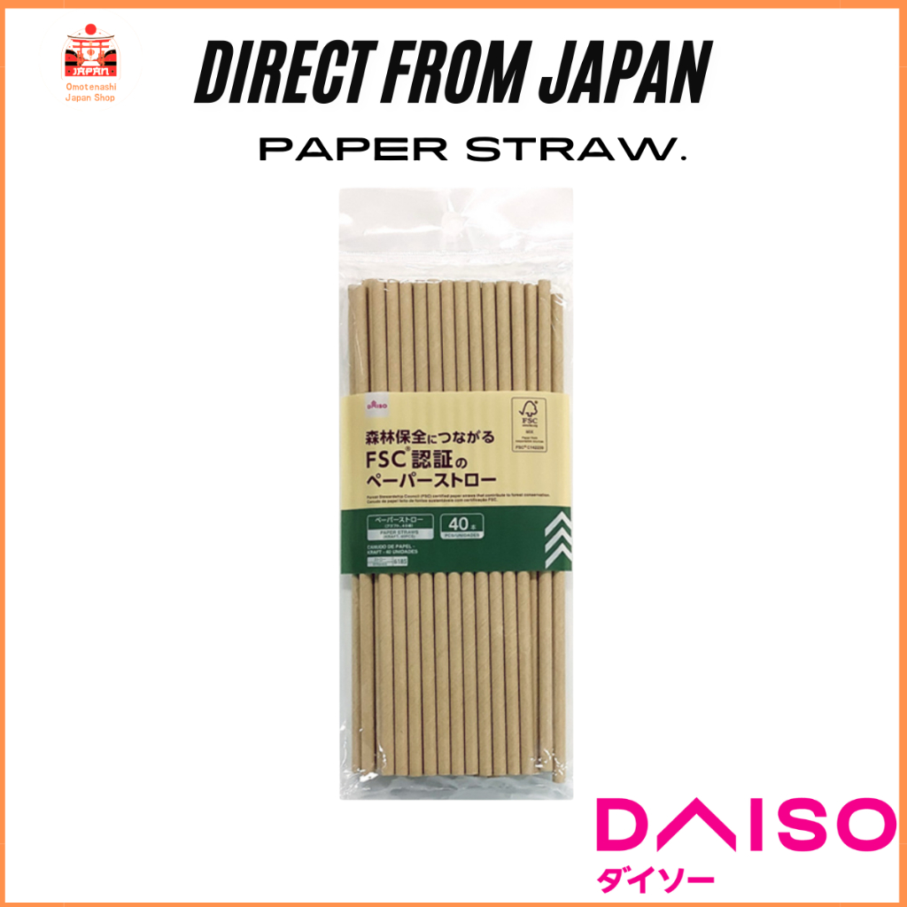Eco-friendly paper straw DAISO(40 Pieces)【Direct From Japan】 | Shopee ...