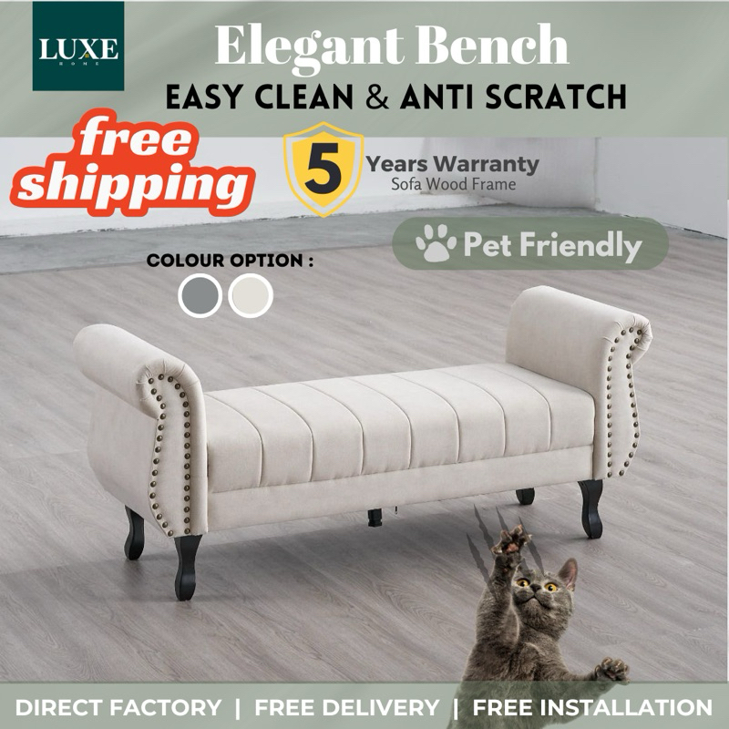 Elegant Bench Stool Easy Clean Fabric Bench Anti Scratch Bench ...