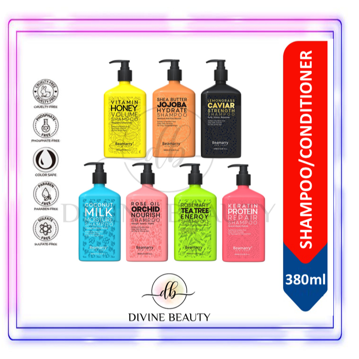 BEAMARRY SHAMPOO/CONDITIONER 380ml-Honey/Shea Jojoba/Lemongrass Caviar ...