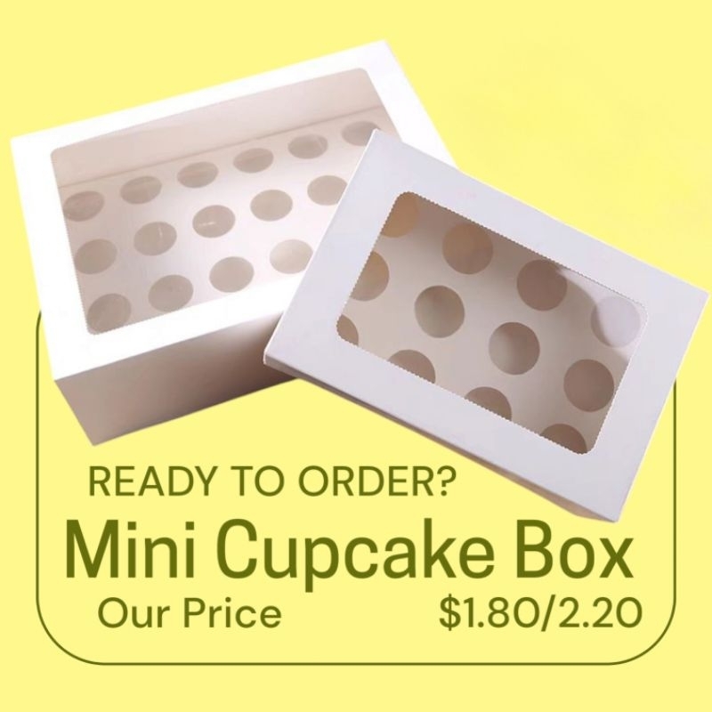 [SG🇸🇬Fast Delivery] 12/24 Cavities Mini Window Cupcake Box/Mini Tarts ...