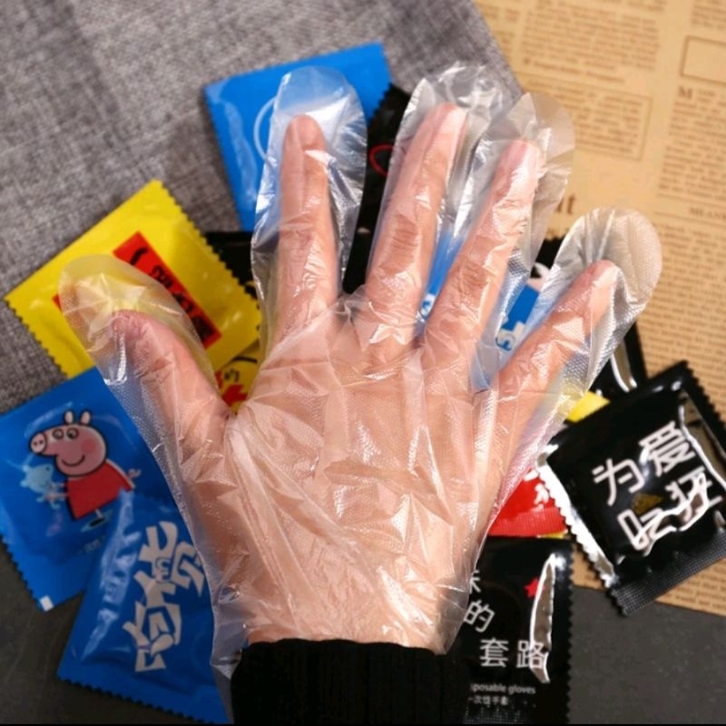 Disposable Plastic Hand Gloves Individual Pack Free Size (2 pcs/pack ...
