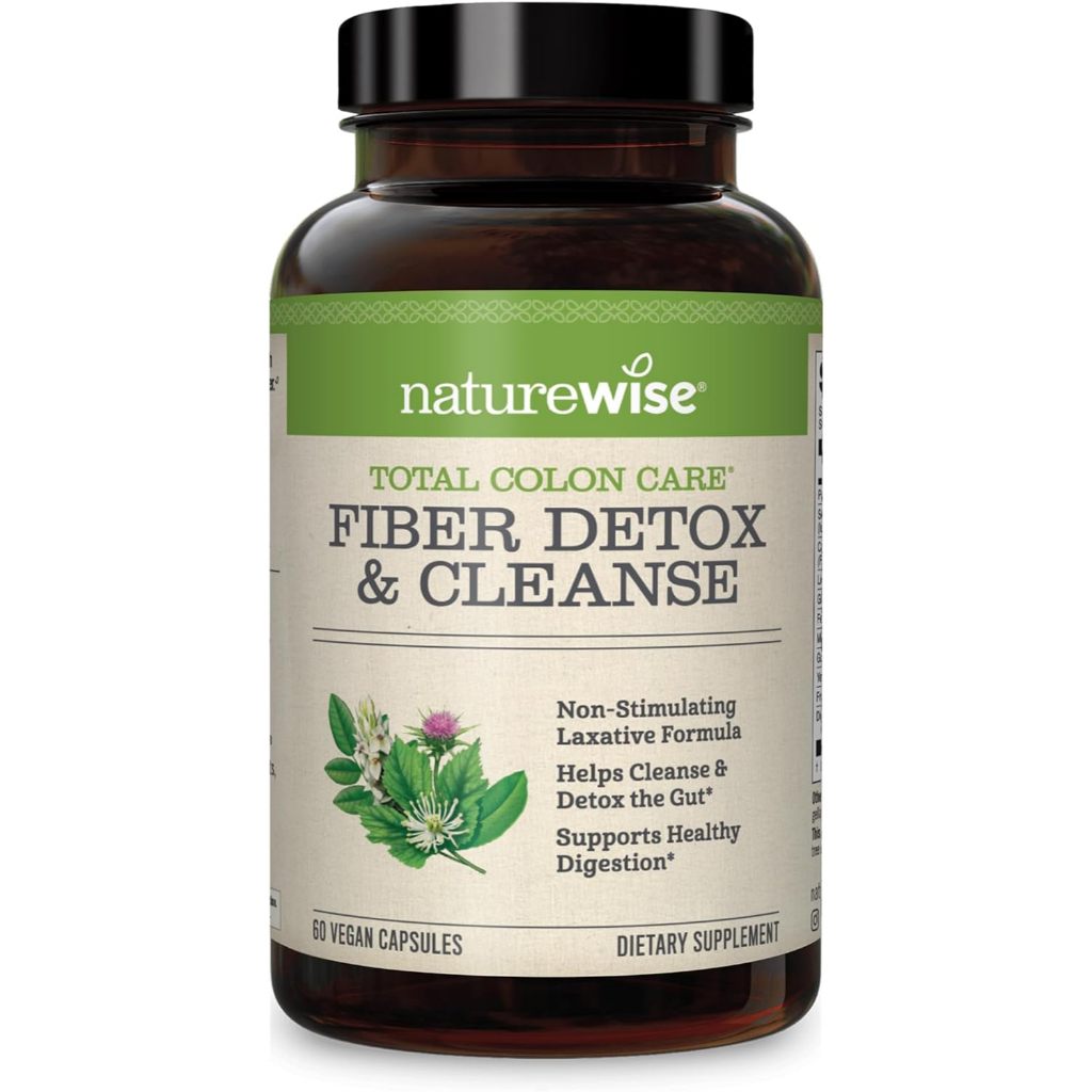 NatureWise Total Colon Care Fiber Cleanse 60 Capsules with Herbal ...