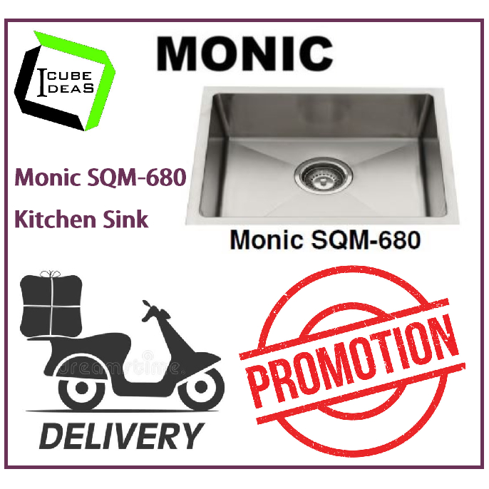 Monic SQM-680 Stainless Steel Single Bowl Kitchen Sink | Shopee Singapore