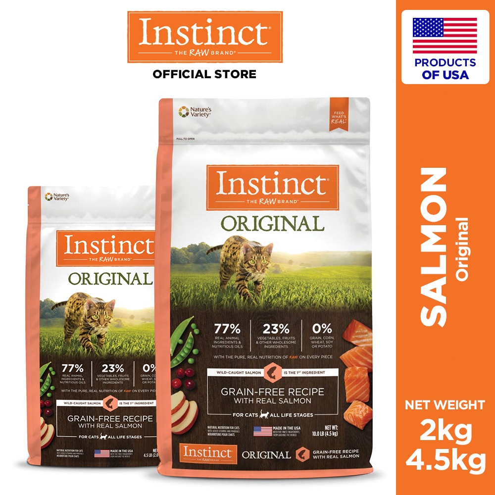 Instinct Original Grain Free Recipe with Real Salmon Dry Cat Food 2kg 4.5kg | Shopee Singapore