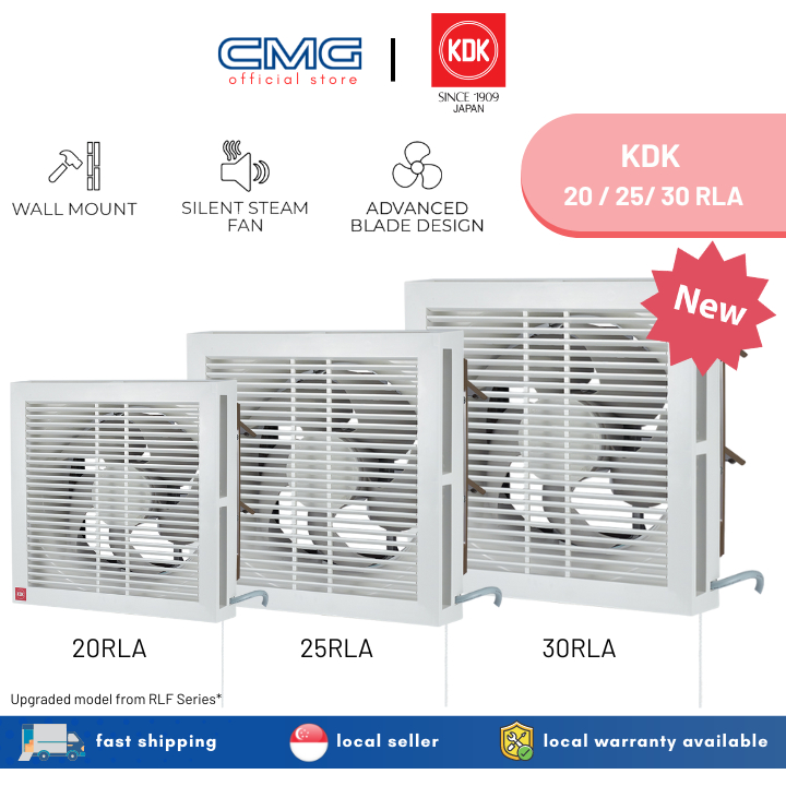 KDK 2-Way Reversible Wall Mounted Exhaust Ventilating Fan with Louver ...