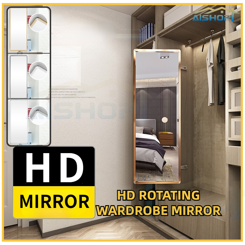 [SG Stock]Folding push-pull mirror/Wardrobe built-in full-length mirror ...