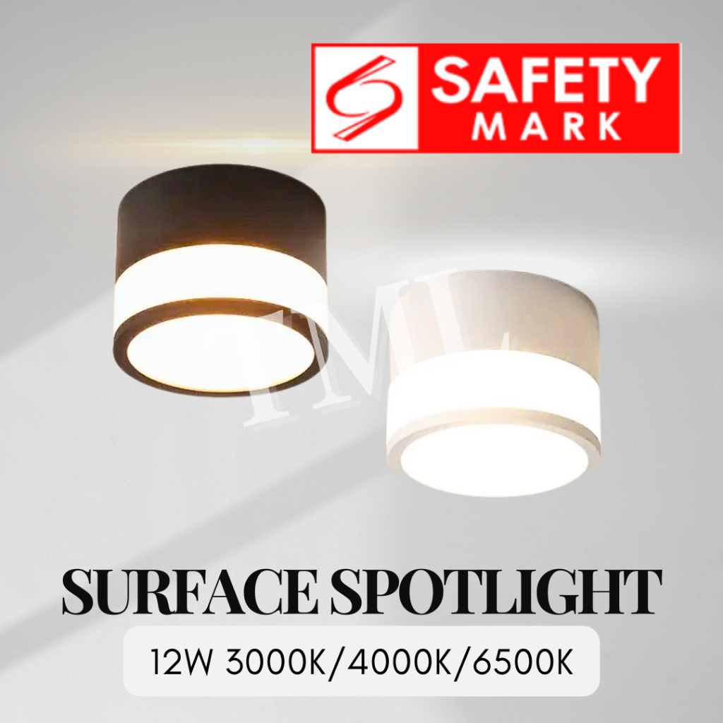 Premium Modern Black White LED Surface Cylindrical Spotlight with Side ...