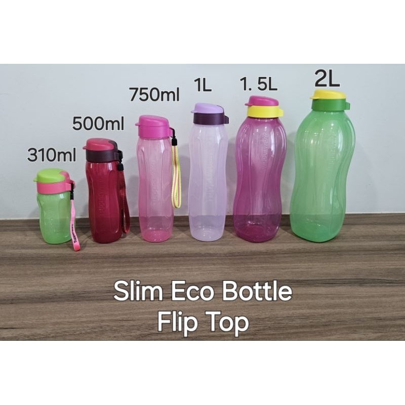 Tupperware Slim Eco Bottle 310ml, 500ml, 750ml, 1L, 1.5L or 2L Flip top | Shopee Singapore