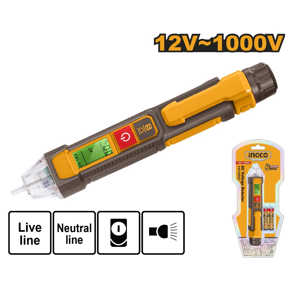 INGCO NON CONTACT AC VOLTAGE DETECTOR 12-1000V VD210003 or VD10003 ...