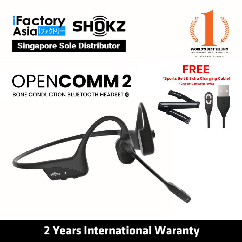 Shokz OpenComm2 Bone Conduction Stereo Bluetooth Headset | Shopee Singapore