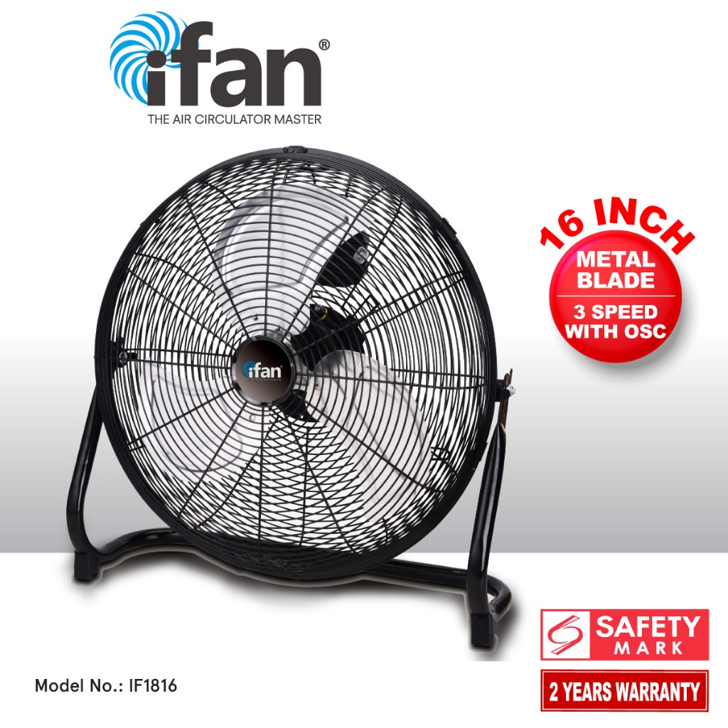 iFan 16" High Velocity Fan –Metal Blades, Vortex Air Flow, Adjust. Tilt ...