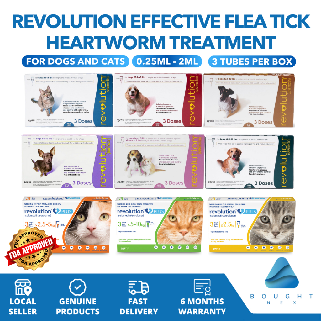 [FDA Approved] Revolution for Cats & Dogs - Anti-flea & Deworming ...