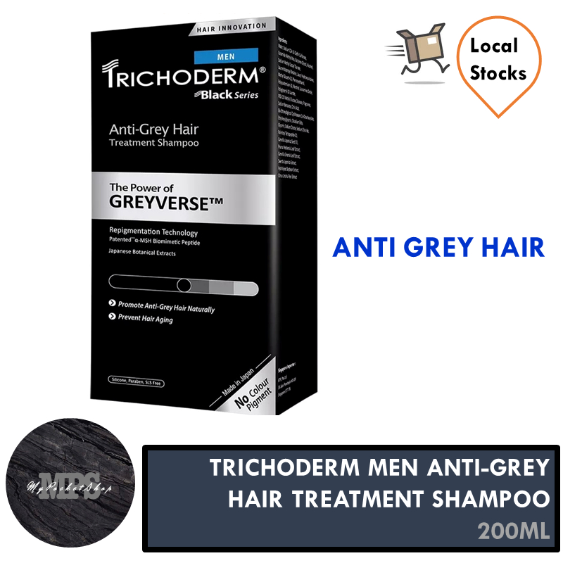 TRICHODERM Men Anti-Grey Hair Treatment Shampoo 200ml | Shopee Singapore