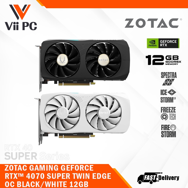 ZOTAC GAMING GeForce RTX4070 RTX 4070 SUPER Twin Edge OC 12GB GDDR6X ...